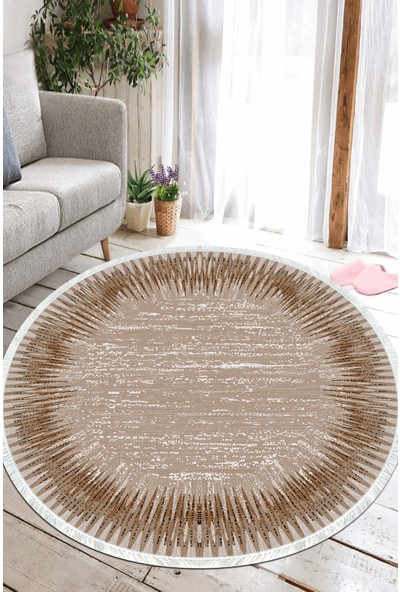 Napoli Home Dijital Baskılı Kaymaz Taban Yıkanabilir Yuvarlak Salon Halısı ve Mutfak Halısı NHY-HY-1322