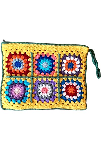 Elma El Örgüsü Motifli Clutch Çanta Elma El Örgüsü Motifli Clutch Çanta