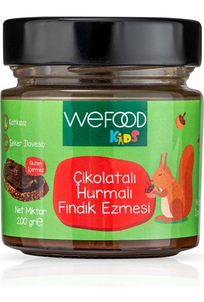 Wefood Kids Çikolatalı Hurmalı Fındık Ezmesi 200 gr Wefood Kids Çikolatalı Hurmalı Fındık Ezmesi 200 gr