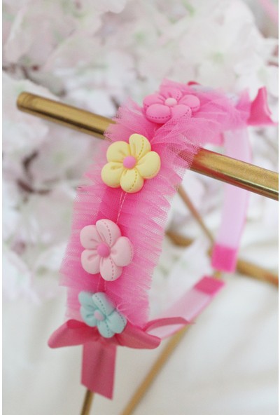 Atelier Efdal Çocuk Çiçek Figürlü Tüllü Taç,cocuk Tacı