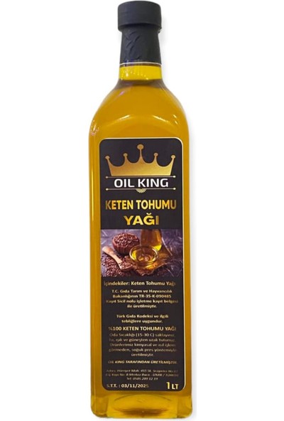 Oil King Keten Tohumu Yağı Soğuk Sıkım 1 lt Oil King Keten Tohumu Yağı Soğuk Sıkım 1 lt