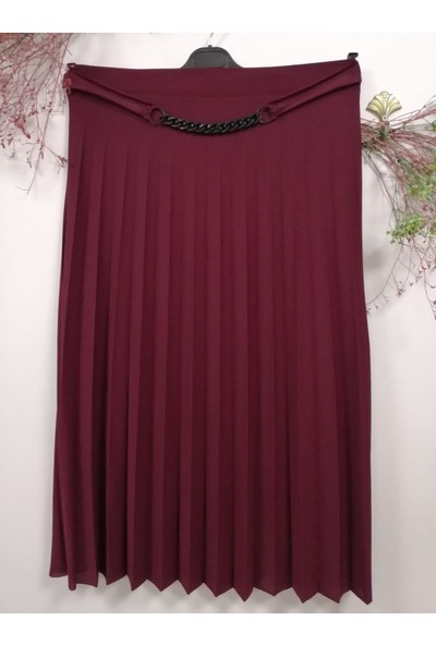 Afili Bordo Zincirli Pilisoli Mira Etek