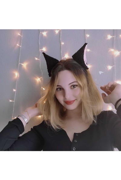Dukkandesign Kedi Kulak Siyah Toka