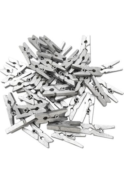 100'LÜ Gümüş Ahşap Mandal 2.5cm (10'lu PAKET-1000 Adet) 100'LÜ Gümüş Ahşap Mandal 2.5cm (10'lu PAKET-1000 Adet)