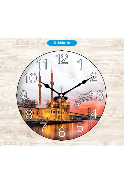 Galaxy D-1958-10 Ortaköy Duvar Saati -Bombeli Mika Cam