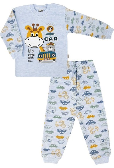 Erkek Bebek Takım Araba Baskılı