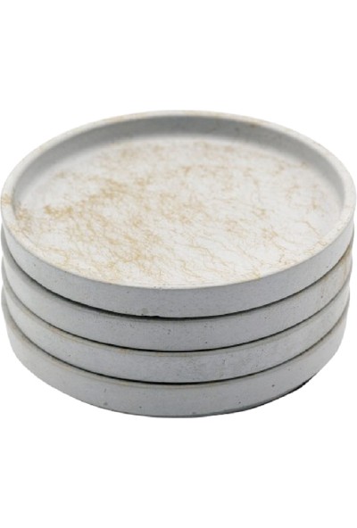 Bubigo Yuvarlak Beton Bardak Altlığı 4’lü Set