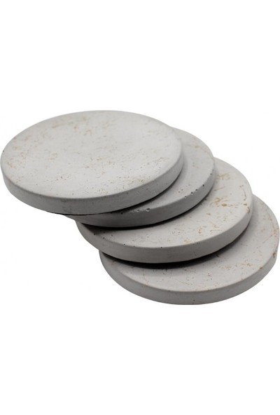 Bubigo 4'lü Set Yuvarlak Beton Bardak Altlığı