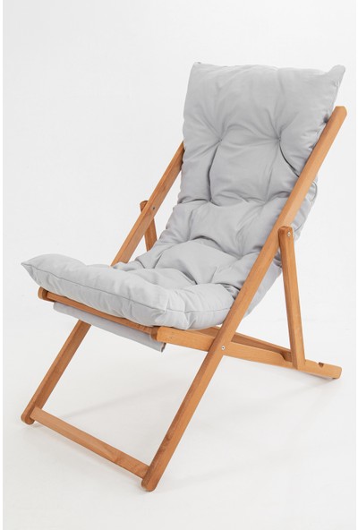 Vento Home Vest Minderli Ahşap Şezlong - Katlanır Şezlong Vento Home Vest Minderli Ahşap Şezlong - Katlanır Şezlong