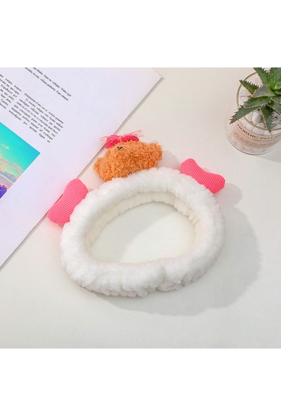 Yoyoso Cilt Bakımı Için Saç Bandı Sevimli Ayı Beyaz