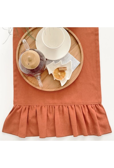 Ritmo Home Fırfırlı Vintage İskandinav Runner Tarçın Ritmo Home Fırfırlı Vintage İskandinav Runner Tarçın