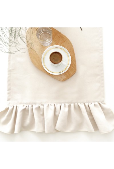 Ritmo Home Fırfırlı Vintage İskandinav Runner Krem Ritmo Home Fırfırlı Vintage İskandinav Runner Krem