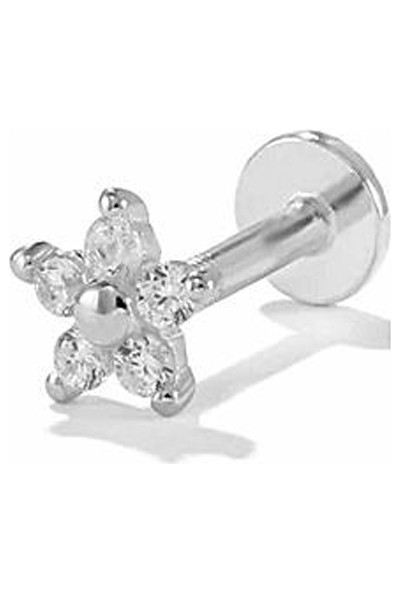 Erer Gümüş Gümüş Önden Takmalı Vidalı Tragus Helix Kıkırdak Piercing Küpesi PR01 2 Erer Gümüş Gümüş Önden Takmalı Vidalı Tragus Helix Kıkırdak Piercing Küpesi PR01 2