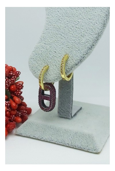 Caisya Butik Altın Kaplama Renkli Zirkon Taşlı Özel Seri Çelik Küpe 2,5cm Caisya Butik Altın Kaplama Renkli Zirkon Taşlı Özel Seri Çelik Küpe 2,5cm