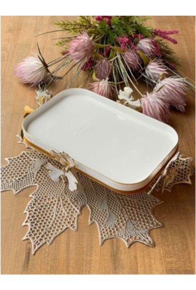 Gold Beyaz Kelebekli Sunumluk Gold Beyaz Kelebekli Sunumluk