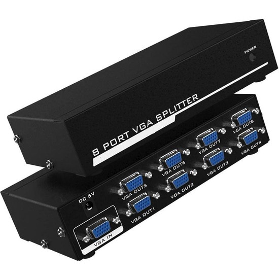 8 Port VGA Splitter Adaptör Destekli VGA Görüntü Çoklayıcı Fiyatı