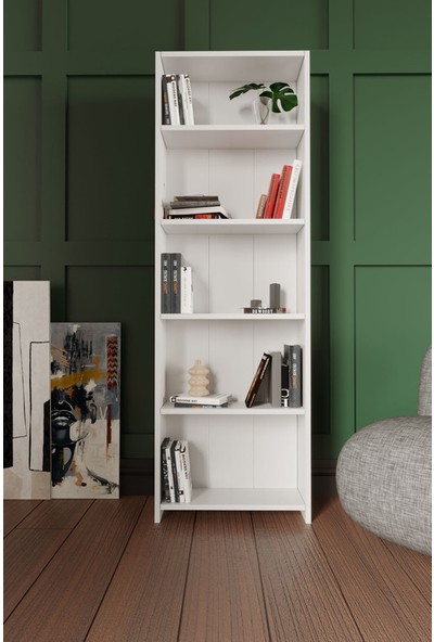 Liyano Kitaplık 5 Bölmeli Dosya Dolabı Modern Kitaplık