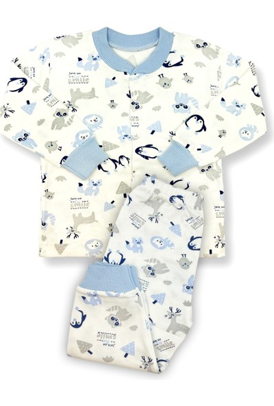 Sema Baby Happy Animals Bebek Pijama Takımı Mavi 3-6 Ay Sema Baby Happy Animals Bebek Pijama Takımı Mavi 3-6 Ay