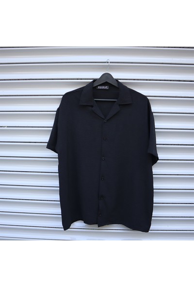 Siyah Erkek Rahat Döküm Salaş Gömlek