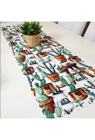 Kaktüsler Dekoratif Runner Örtü 40X140CM Kaktüsler Dekoratif Runner Örtü 40X140CM