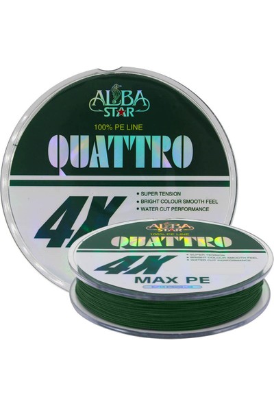 Albastar Quattro 4x Model Balıkçı Ip Olta Misina Green 300 mt Albastar Quattro 4x Model Balıkçı Ip Olta Misina Green 300 mt
