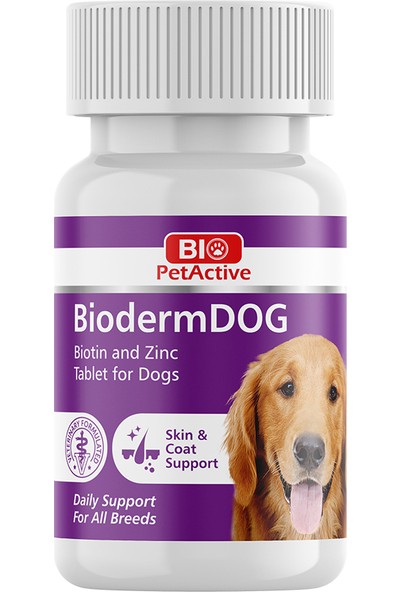 Bio Pet Active Biodermdog Tüy Dökülmesini Azaltan Köpek Vitamini 75 Tablet 37,5gr Bio Pet Active Biodermdog Tüy Dökülmesini Azaltan Köpek Vitamini 75 Tablet 37,5gr
