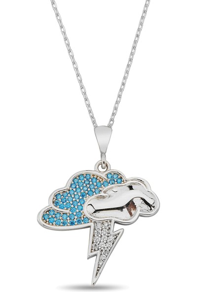 Argentum Concept 925 Ayar Gümüş Bulut Şimşek Kolye - N166601