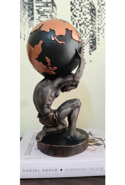 Hand Deko Rdekoratif Dünya Taşıyan Adam Atlas Heykel Biblo Hand Deko Rdekoratif Dünya Taşıyan Adam Atlas Heykel Biblo