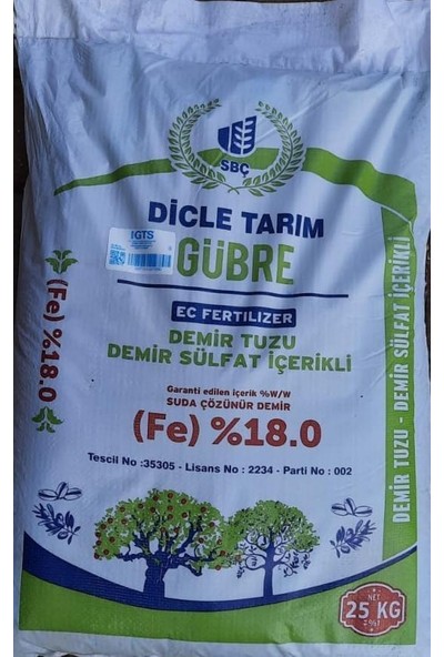 Arteras&riseherb Gübre-Demir Tuzu/demir Sülfat Içerikli (Kara Boya)-25 kg Arteras&riseherb Gübre-Demir Tuzu/demir Sülfat Içerikli (Kara Boya)-25 kg