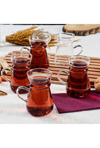 Porsima Rayan Rg-28 Kulplu 6 Parça Cam Bardak Takımı Porsima Rayan Rg-28 Kulplu 6 Parça Cam Bardak Takımı