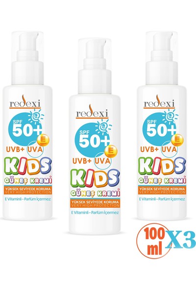 Redexi 3'Lü Set Kids Güneş Kremi Spf 50+ Yüksek Koruma Bebek Ve Çocuklara Özel Hassas Ciltler 100x3 Ml Redexi 3'Lü Set Kids Güneş Kremi Spf 50+ Yüksek Koruma Bebek Ve Çocuklara Özel Hassas Ciltler 100x3 Ml
