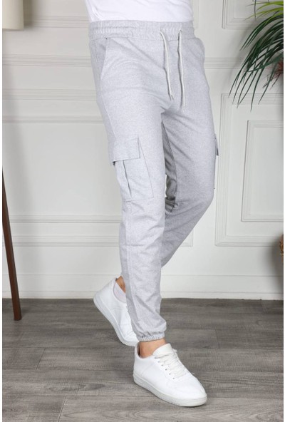 Karaduman Tekstil Gri Kargo Cepli Kelepçe Paça Eşofman Altı