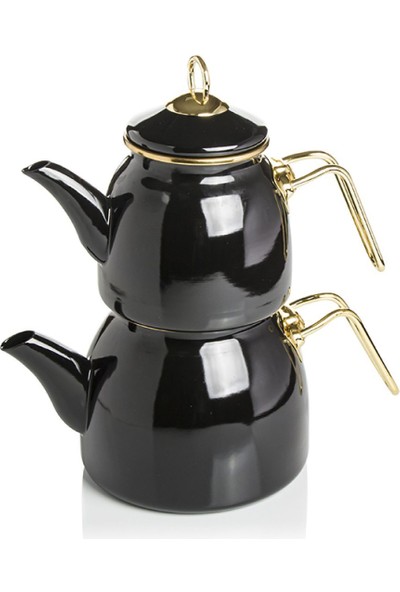 Shaman Home Emaye Çaydanlık Siyah 1 Lt/2 Lt