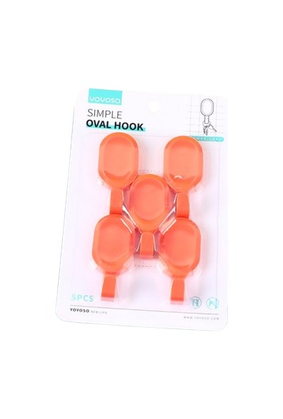 Yoyoso 5'li Yapışkanlı Kanca Turuncu