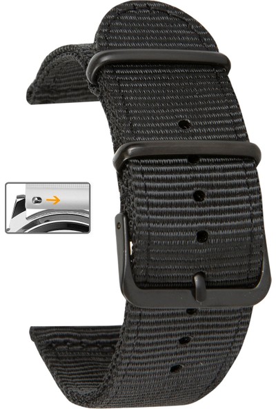 Trendburada 20MM Siyah Renk Çift Parça Akıllı Pimli Siyah Tokalı Nato Kumaş Örme Saat Kordonu Cpnsyh Trendburada 20MM Siyah Renk Çift Parça Akıllı Pimli Siyah Tokalı Nato Kumaş Örme Saat Kordonu Cpnsyh