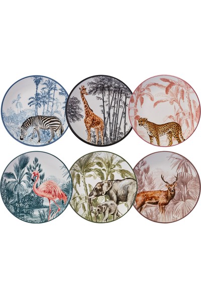 Karaca Jungle 6 Parça Pasta Takımı 22 cm Karaca Jungle 6 Parça Pasta Takımı 22 cm
