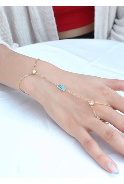 Clariss Zirkon Taş Detaylı Gold Renk Çelik Kadın Şahmeran