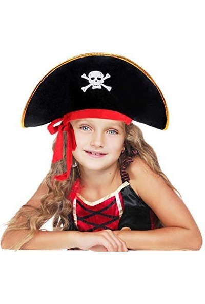 Kaptan Jack Kadife Çocuk Boy Korsan Şapkası