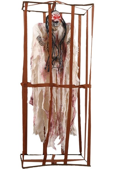 Ürpertici Scary Halloween Sesli Hareketli Sensörlü Beyaz Kuru Kafa Dekor 90 cm Ürpertici Scary Halloween Sesli Hareketli Sensörlü Beyaz Kuru Kafa Dekor 90 cm