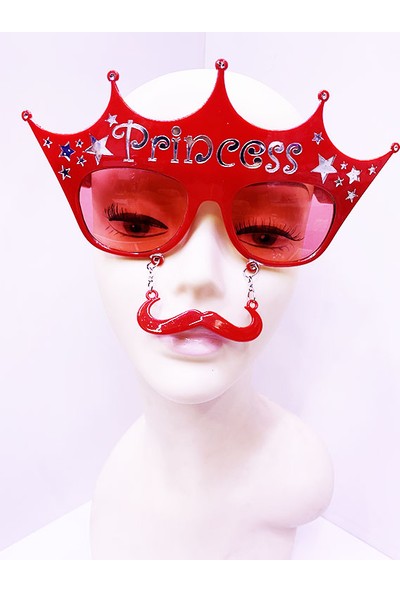 Kırmızı Üzeri Gümüş Renk Prenses Yazılı Parti Gözlüğü 10X17 cm Kırmızı Üzeri Gümüş Renk Prenses Yazılı Parti Gözlüğü 10X17 cm