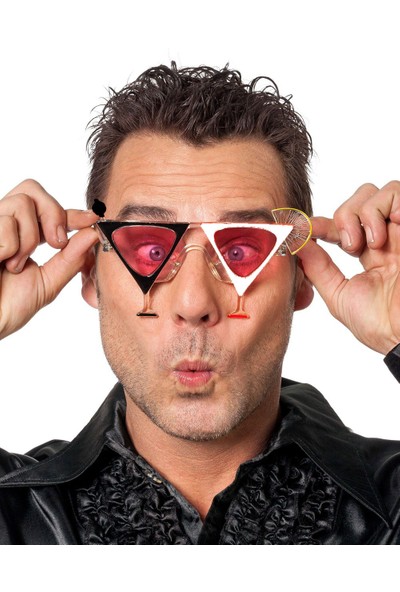 Siyah Beyaz Renk Martini Parti Gözlüğü Siyah Beyaz Renk Martini Parti Gözlüğü