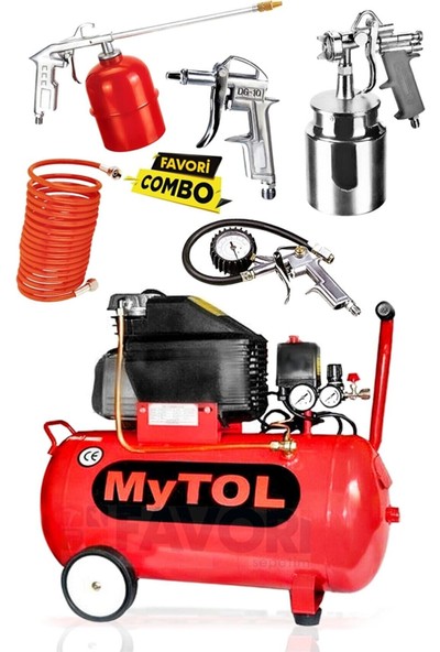 Mytol 2 Hp 50 Litre Yağli Hava Kompresörü ve Havalı Alet Seti 5 Parça Mytol 2 Hp 50 Litre Yağli Hava Kompresörü ve Havalı Alet Seti 5 Parça