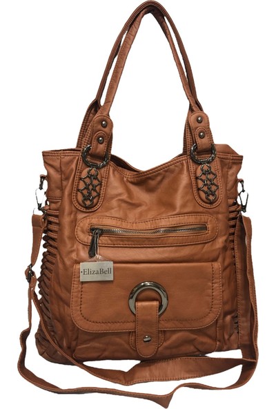 ElizaBell Taba Bayan Kol Çantası Eskitme Yıkanmış Deri Yumuşak Ebat 32CM32 ElizaBell Taba Bayan Kol Çantası Eskitme Yıkanmış Deri Yumuşak Ebat 32CM32