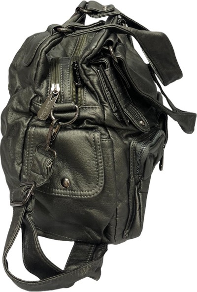 ElizaBell Kurşuni Renk Kadın Kol Çantası Yıkanmış Çok Gözlü Yumuşak Deri Ebat 35CM30CM ElizaBell Kurşuni Renk Kadın Kol Çantası Yıkanmış Çok Gözlü Yumuşak Deri Ebat 35CM30CM