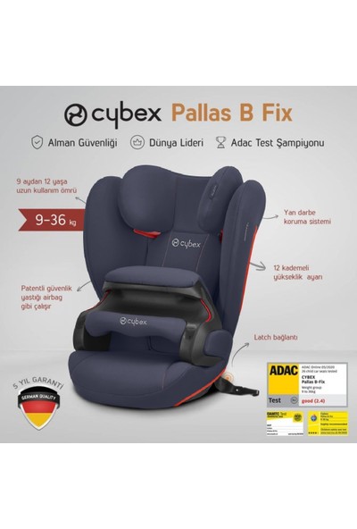Adac'lı Cybex Pallas B Fix (9-36 Kg) - Cybex Cbx Xelo (9-36 Kg) Latch Isofix Bebek Oto Koltuğu Adac'lı Cybex Pallas B Fix (9-36 Kg) - Cybex Cbx Xelo (9-36 Kg) Latch Isofix Bebek Oto Koltuğu