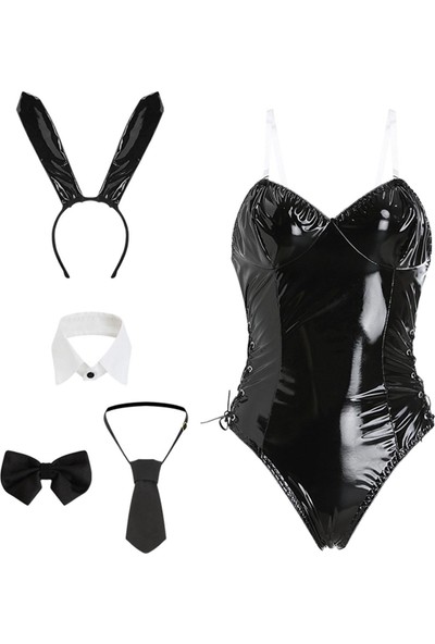 Flameer Bunny Kostüm Seti Cosplay Bodysuit Kızlar, Süslü Elbise Için Tavşan Kulakları ile M Flameer Bunny Kostüm Seti Cosplay Bodysuit Kızlar, Süslü Elbise Için Tavşan Kulakları ile M