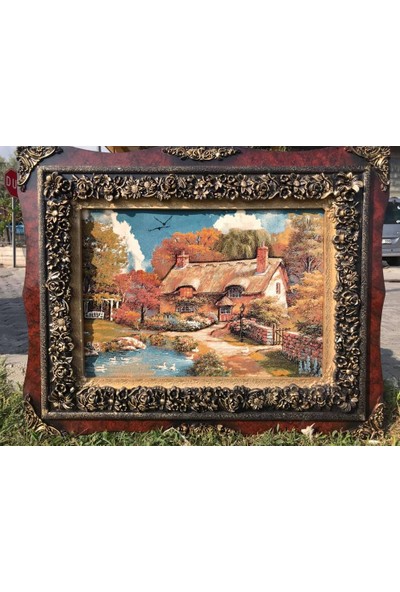 Hasyılmaz 100X80 cm Ölçülerinde Pastoral Taş Ev Konulu 3 Boyutlu Iran Tebriz Ipekli Halı Kilim Tablo Hasyılmaz 100X80 cm Ölçülerinde Pastoral Taş Ev Konulu 3 Boyutlu Iran Tebriz Ipekli Halı Kilim Tablo
