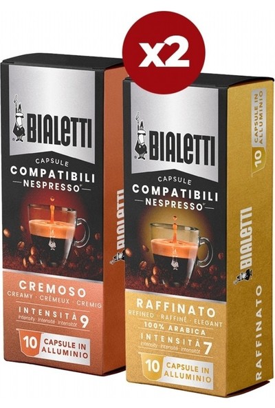 Bialetti Fırsat Paketi Nespresso Uyumlu Cremoso ve Raffinato Kapsül 20 Adet Bialetti Fırsat Paketi Nespresso Uyumlu Cremoso ve Raffinato Kapsül 20 Adet