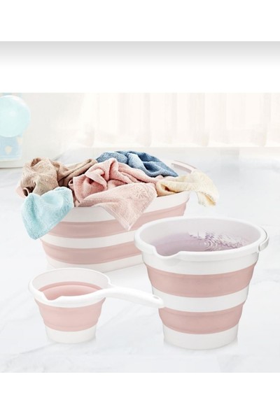 Ensar Ev Ensarev Katlanır Çamaşır Sepeti 3 Lü Set Çamaşır Sepeti,su Kovası, Maşraba Ensar Ev Ensarev Katlanır Çamaşır Sepeti 3 Lü Set Çamaşır Sepeti,su Kovası, Maşraba