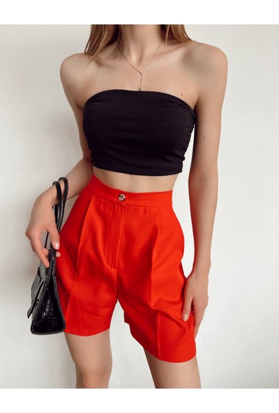 My Moda Pileli Kumaş Şort